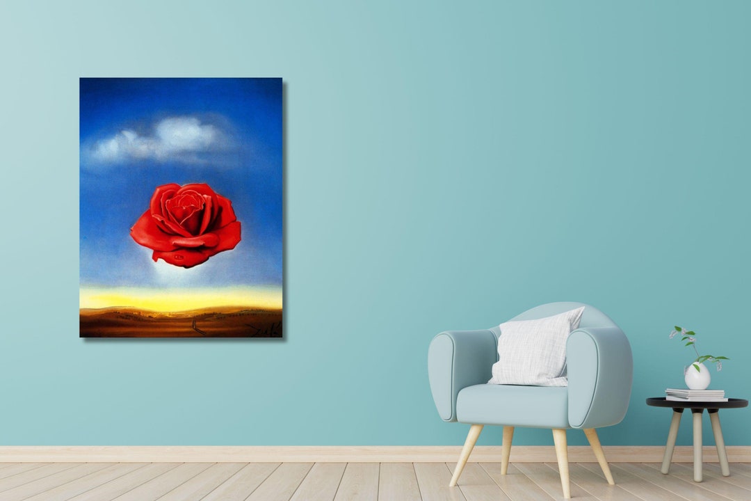 Salvador Dali Meditative Rose Canvas Print - Flower Painting Art - Etsy