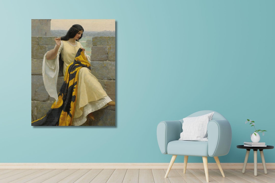 Edmund Blair Leighton Stitching the Standard Art Print,knight Canvas ...
