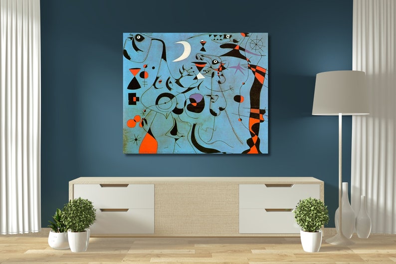 Joan Miro Canvas Wall Art Joan Miro Poster Abstact Canvas - Etsy