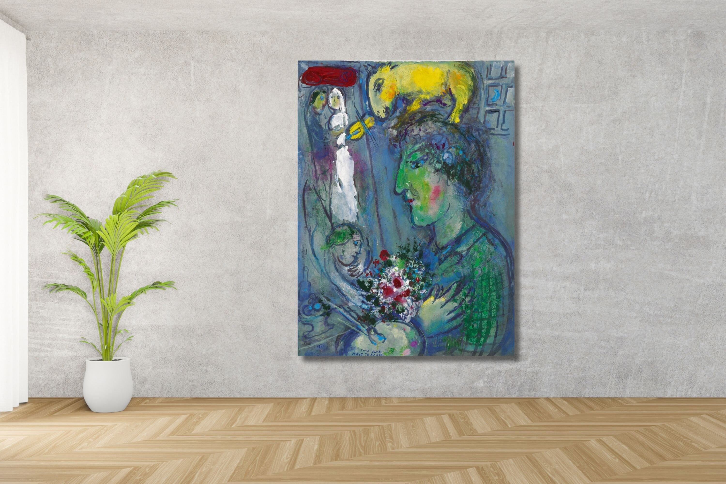 Marc Chagall the Artist's Green Profile Art Printchagall - Etsy