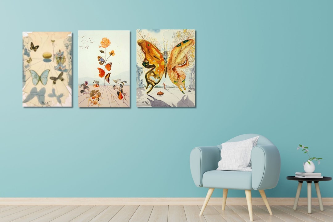 Set of 3 Salvador Dali Butterfly Art,salvador Dali Spring Explosive ...
