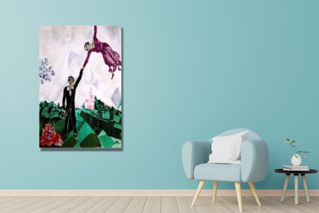 Marc Chagall Poster Canvas Marc CHAGALL Canvas Wall Art the Promenade ...