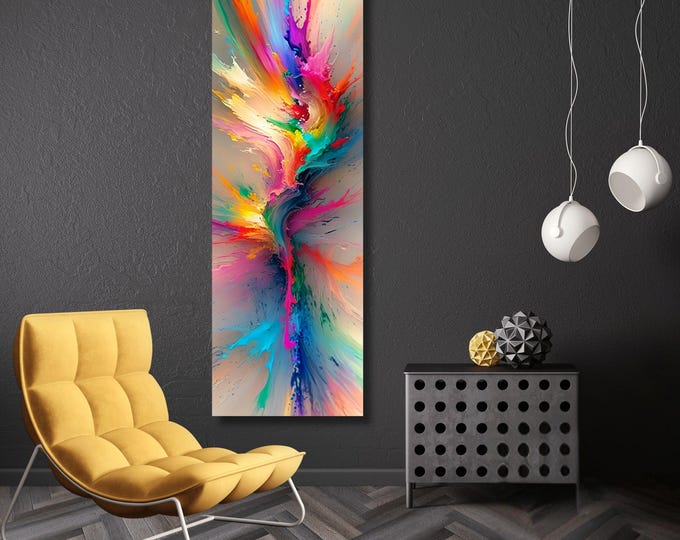 Long Narrow Wall Art, Tall Narrow Wall Art, Vertical Wall Art, Long ...