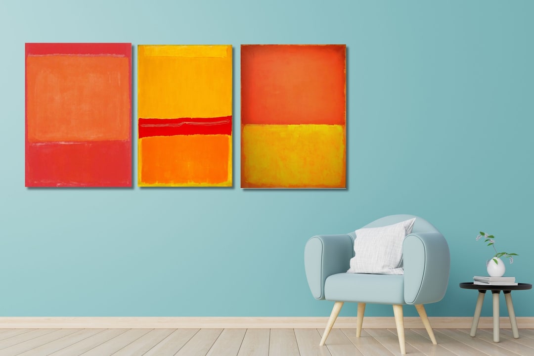 Mark Rothko Set of 3 Prints, Mark Rothko Canvas Wall Art, Mark Rothko ...