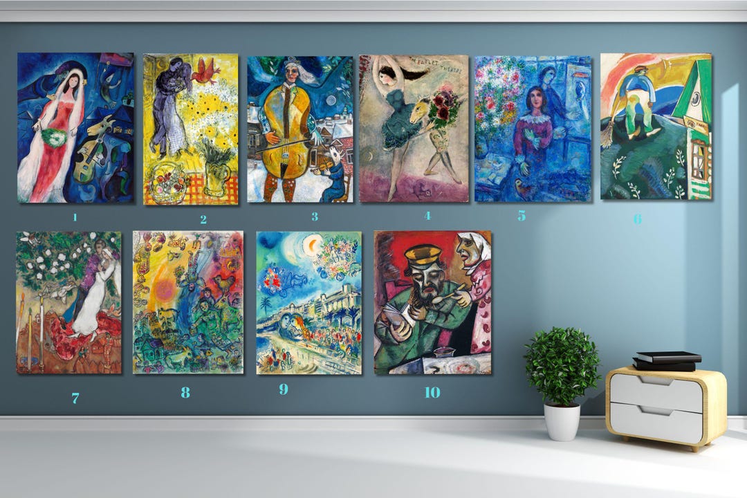 Custom Set of 3 Marc Chagall Wall Art,create Your Own Canvas Set,choose ...