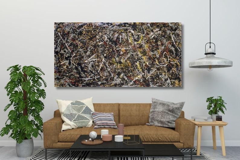Jackson Pollock Alchemy 1947 Framed Canvas Art - Extra Large Wall Decor ...