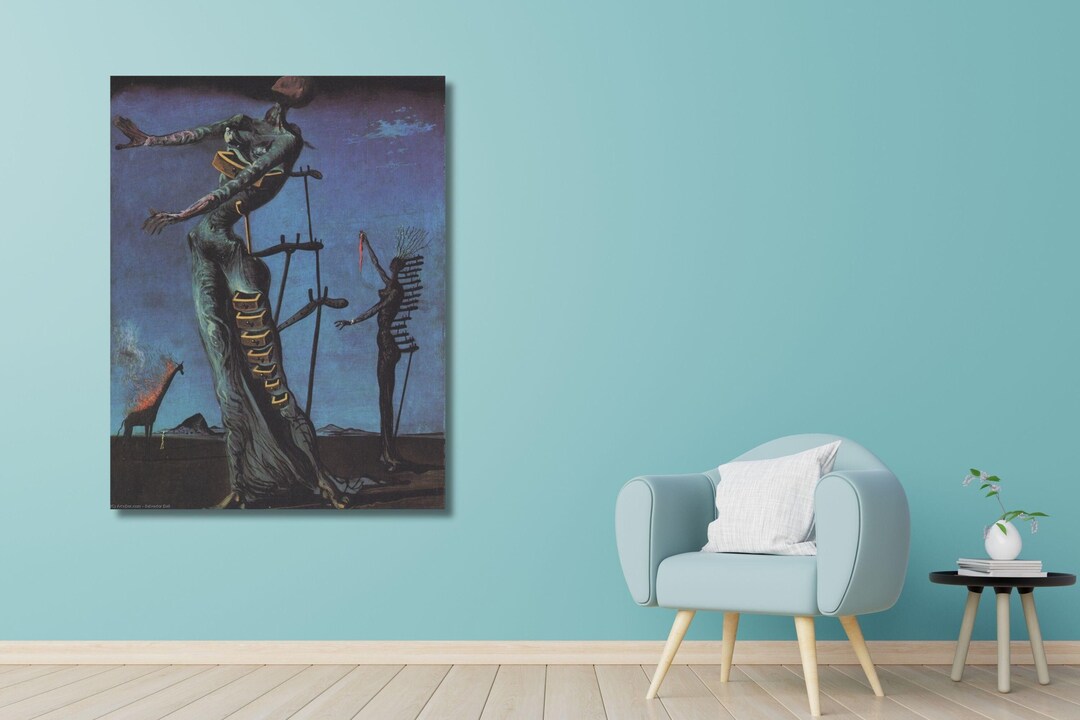 Salvador Dali 'burning Giraffe' Print: Surrealist Canvas Art - Etsy