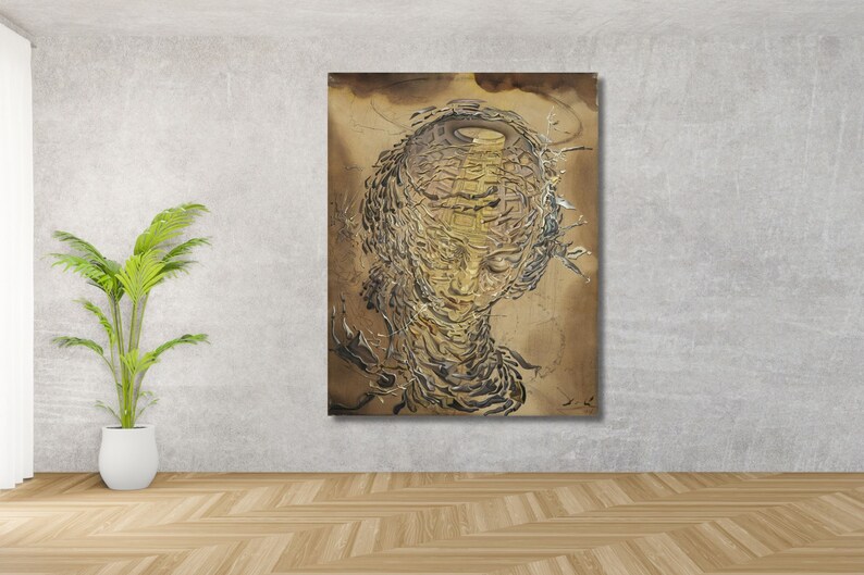 Salvador Dali Raphaelesque Head, Salvador Dali Exploding Canvas ...