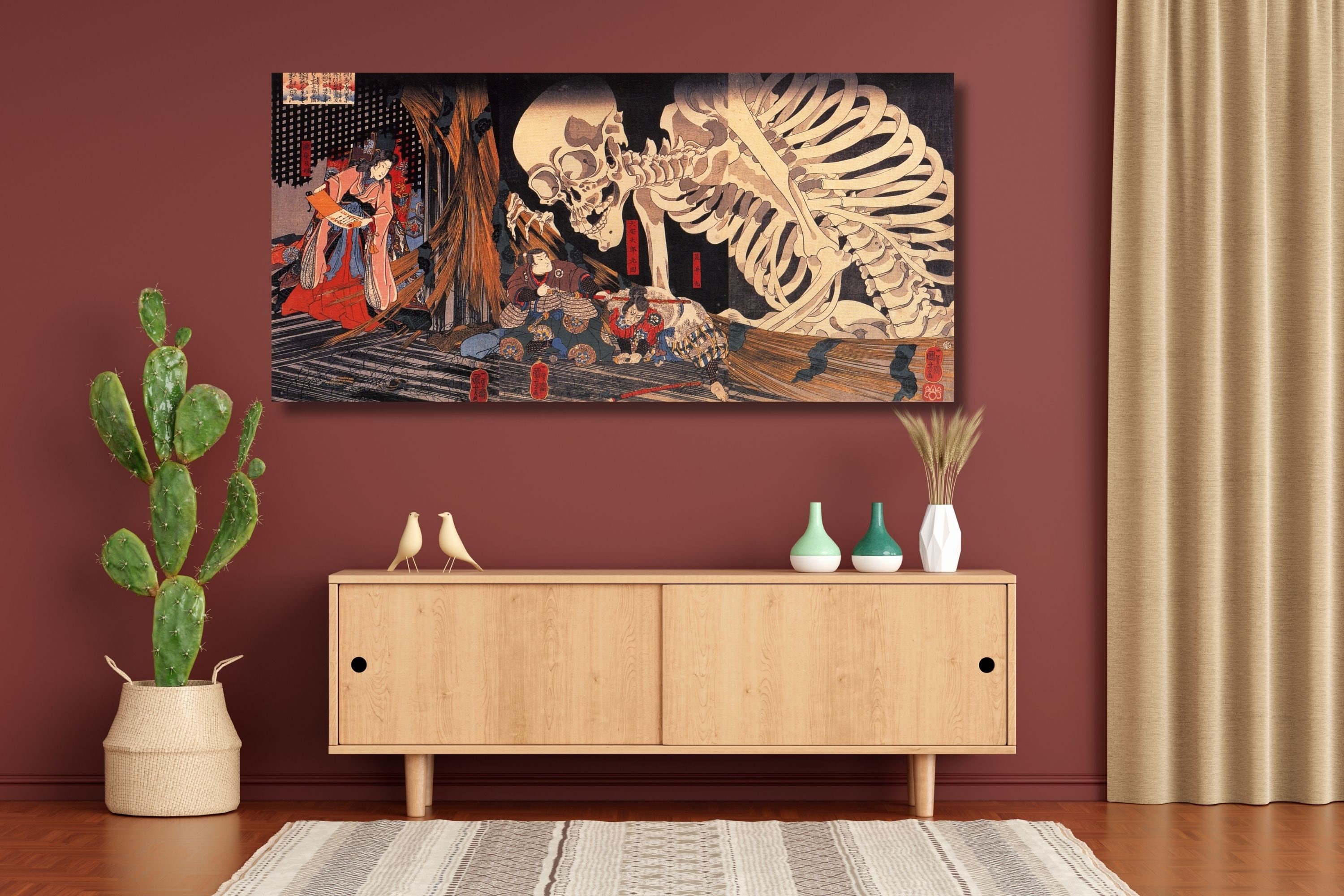 Utagawa Kuniyoshi Canvas Wall Art,takiyasha the Witch and the Skeleton ...