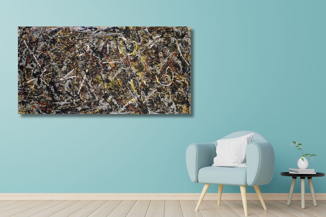 Jackson Pollock Alchemy 1947 Framed Canvas Art - Extra Large Wall Decor ...