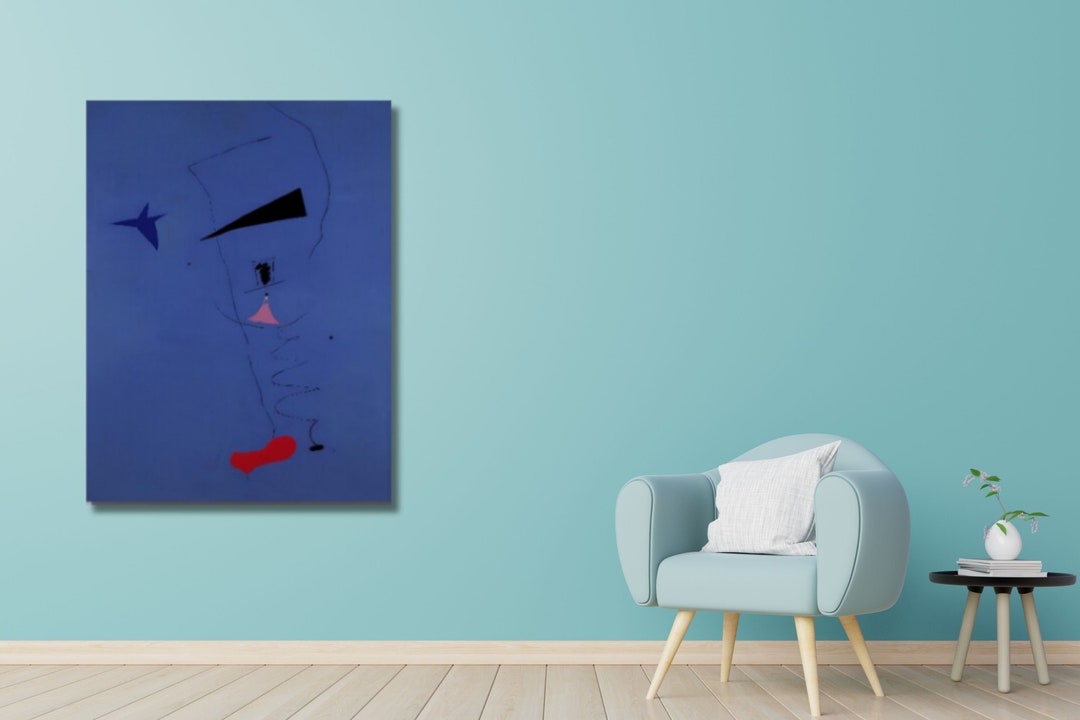 Joan Miro Blue Star Canvas Art: Surrealist Exhibition Poster - Etsy