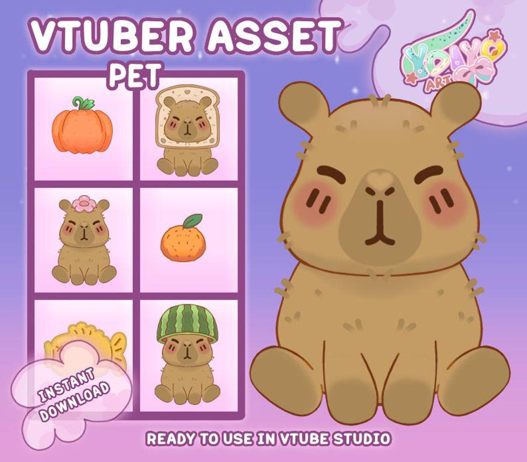 Capybara Vtuber Mascot - Customizable - Ready to Use - Etsy
