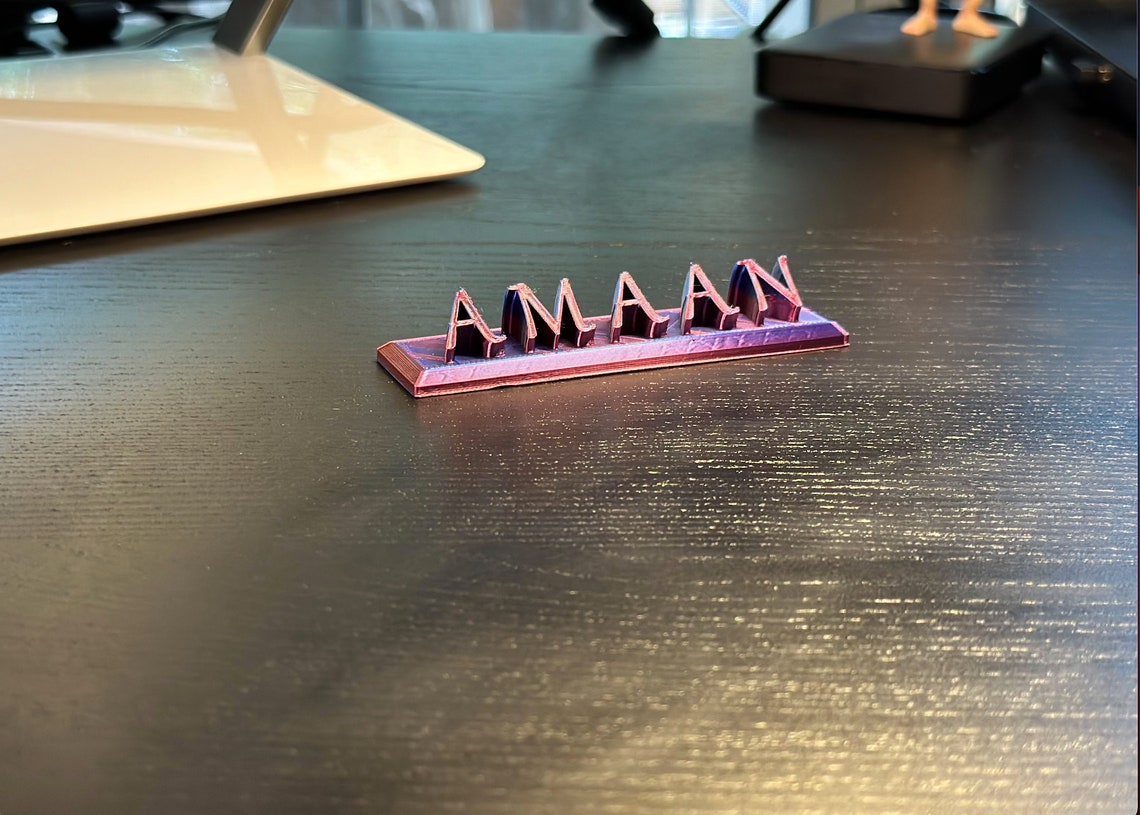 Custom 3D Printed Nameplate Desk Item Multi-color Great Gift Arabic ...