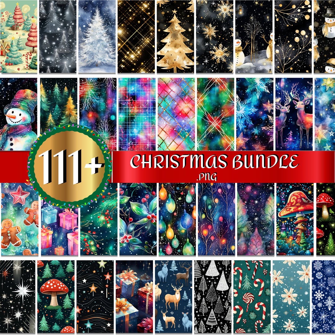 111+ Ultimate Christmas Digital Wrapping Paper Bundle - Christmas Tree ...