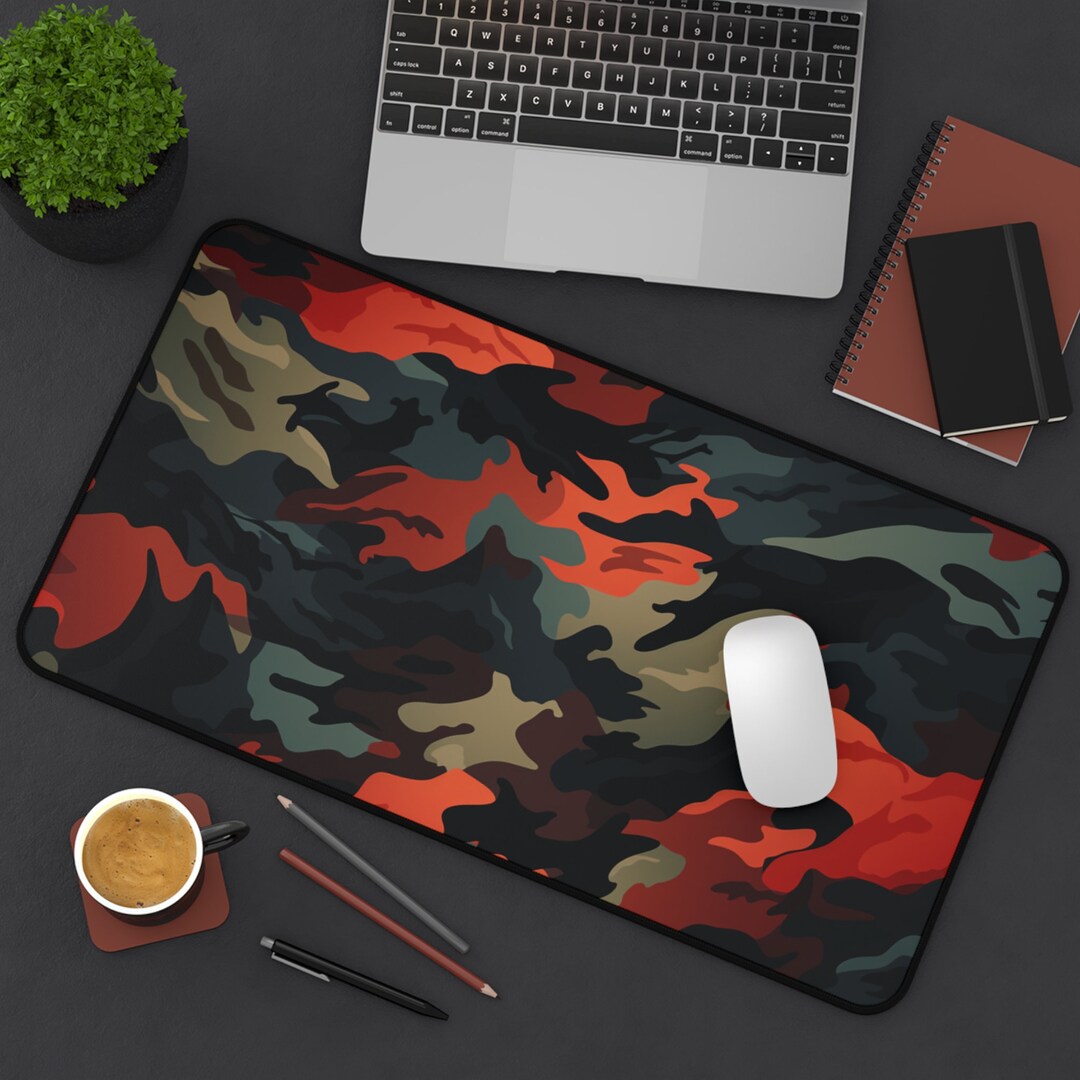 Red and Black Camo Gaming Desk Mat | Gaming Desk Mat | Desk Mat for ...