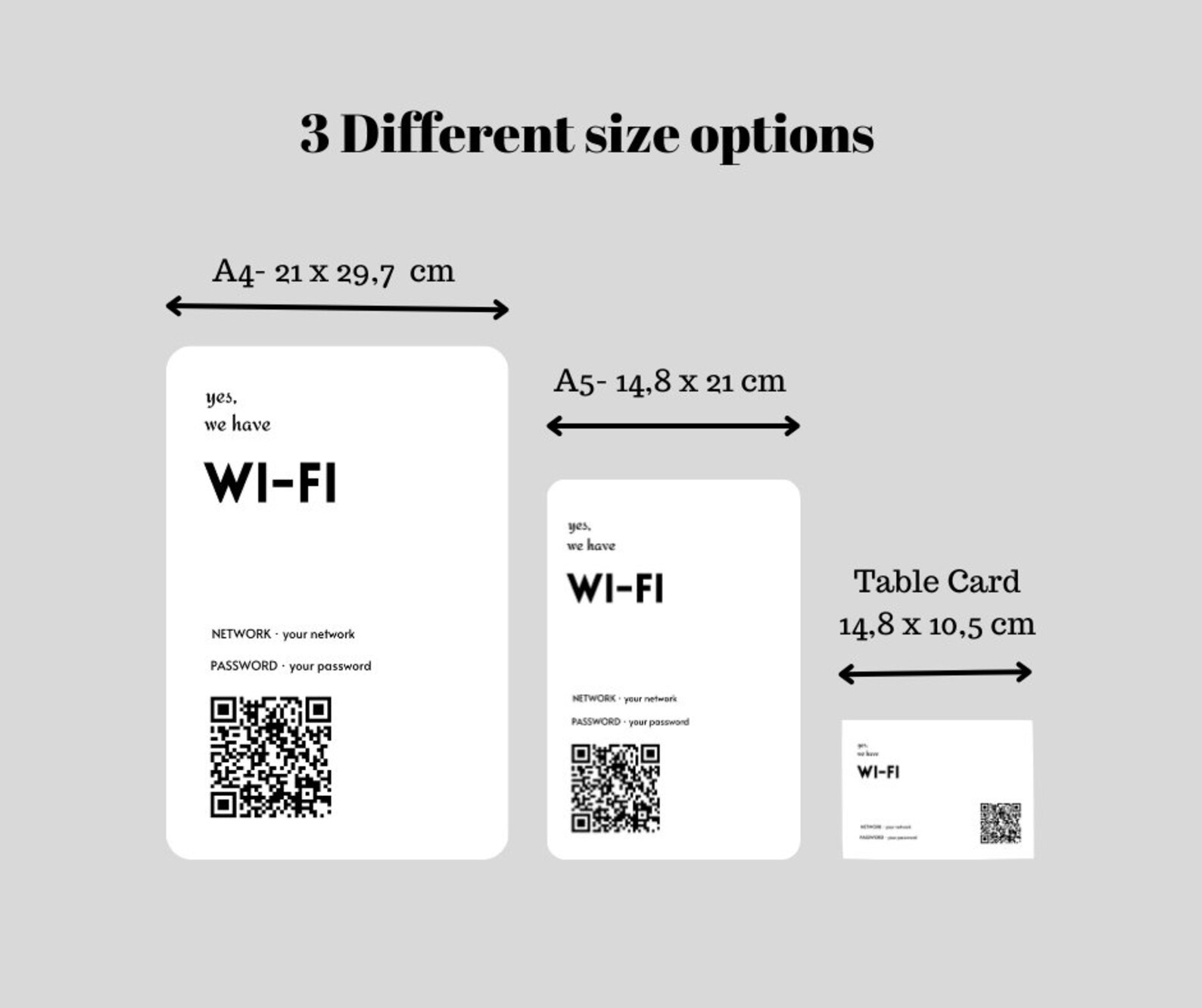 Wifi Sign/wifi Password Sign Printable/ Printable Qr Kod Sign - Etsy