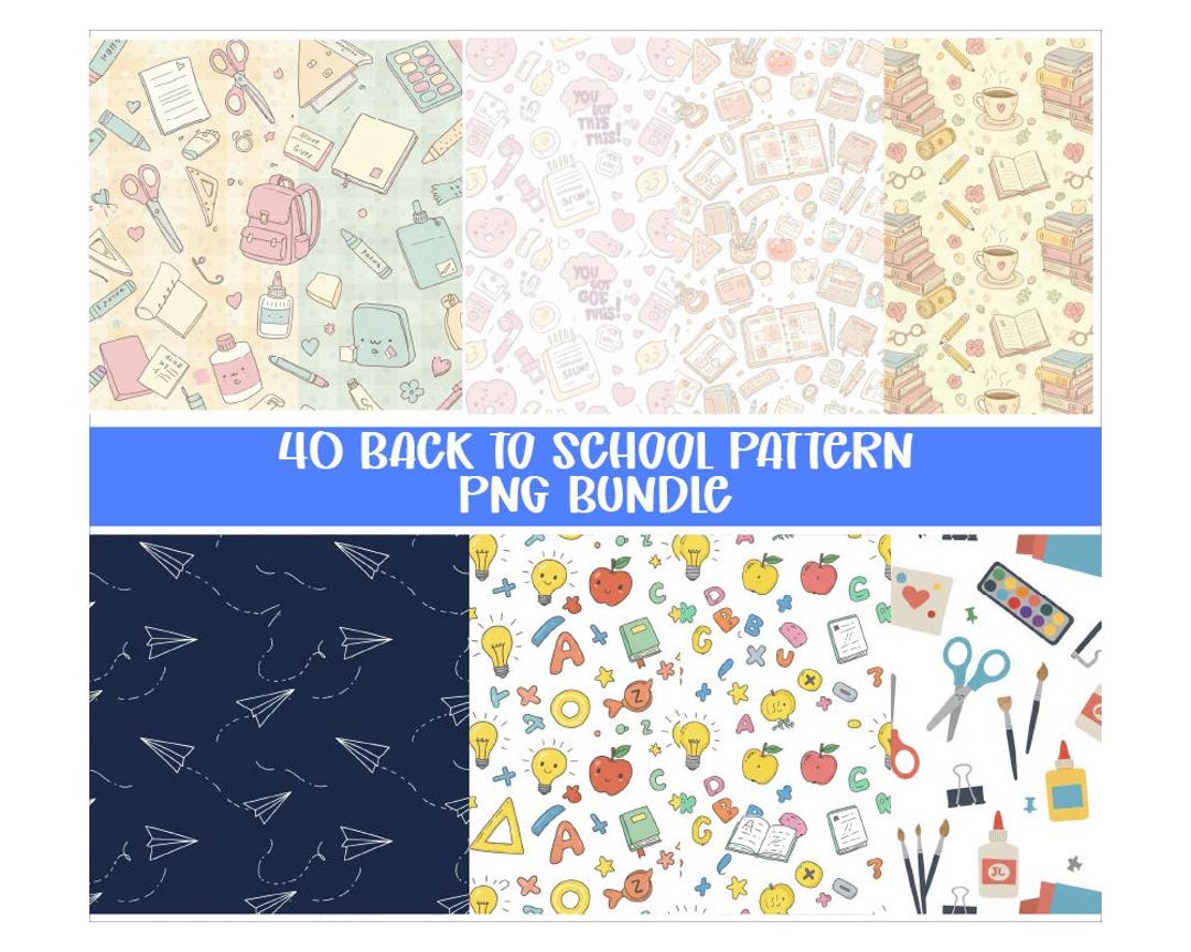 Back to School Digital Papers, Printable Pattern, School Backgrounds ...