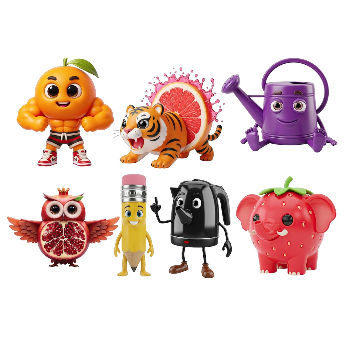 Italian Brainrot PNG Bundle, 3D Chibi Meme Characters Png, Meme Italian ...