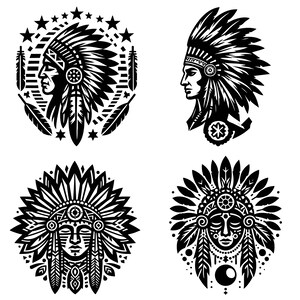 Native American Svg Bundle, Native Warrior Svg, Indian Svg, Chief Svg ...