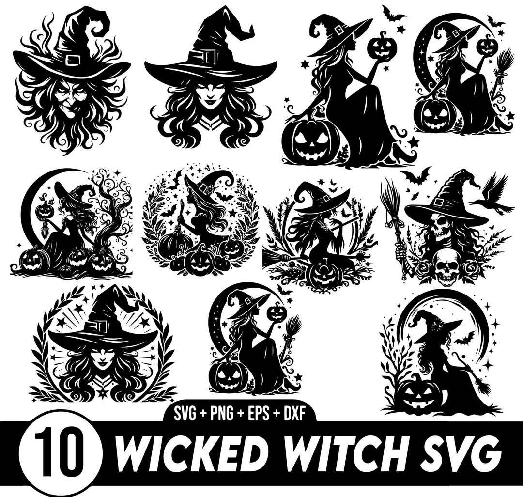 Wicked Witch Svg Bundle, Witch Bundle Svg, Halloween Svg, Halloween ...