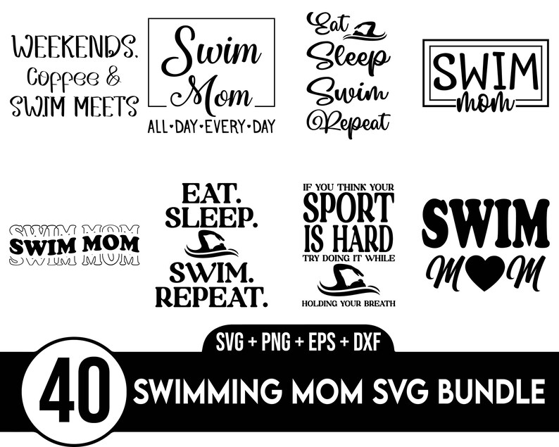 Swimming Mom SVG Bundle, Swimming Svg, Swim Mom Shirt Svg Png Dxf ...