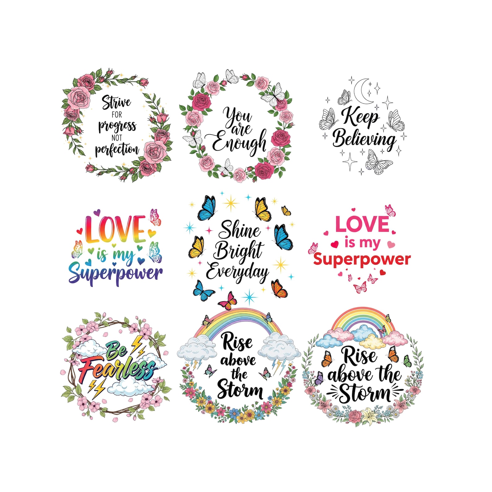 Inspiration Quotes Png Bundle, Cute Inspirational, Saying Png, Funny ...