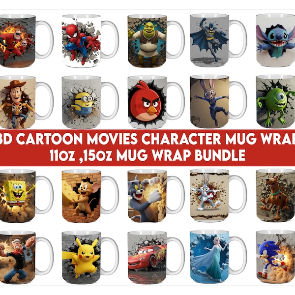 Custom Mugs Cartoon - Etsy