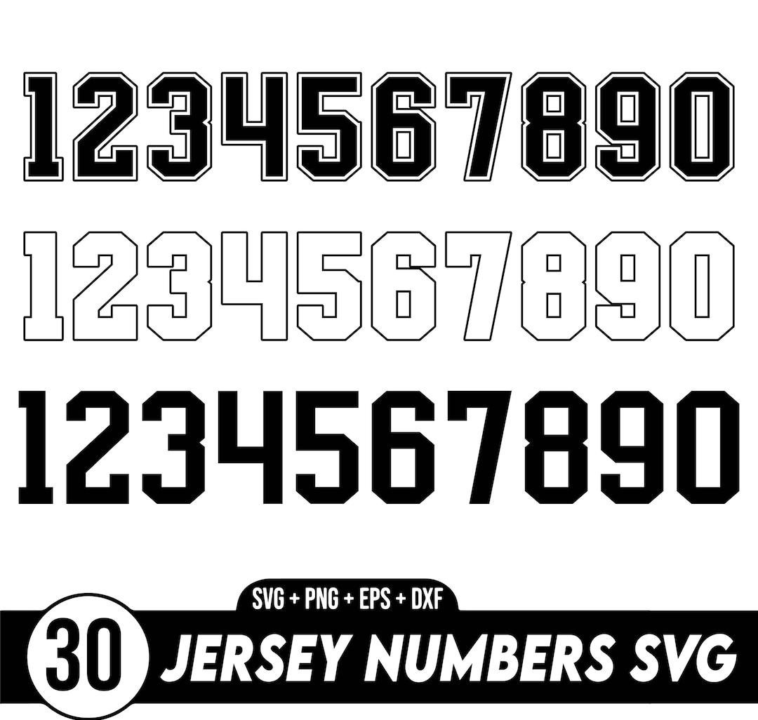 Jersey Numbers Svg Bundle, Sport Numbers SVG Bundle, Jersey Number ...