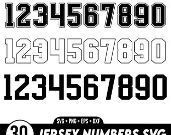Jersey Numbers SVG-Bundle, Sport Numbers SVG-Bundle, Jersey Number ...