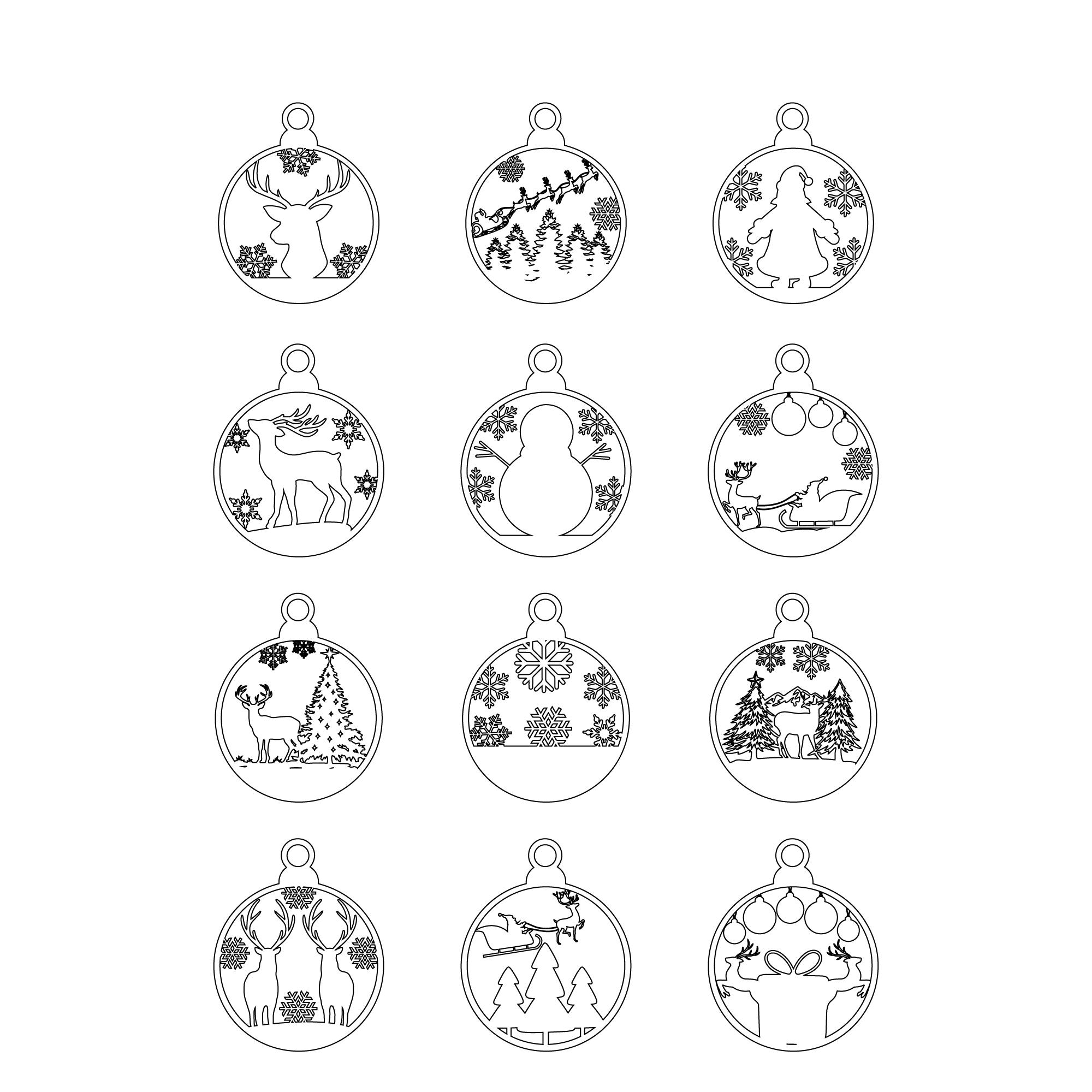 Christmas Balls Svg Bundle, Winter Ornament Svg Bundle, Christmas Scene ...