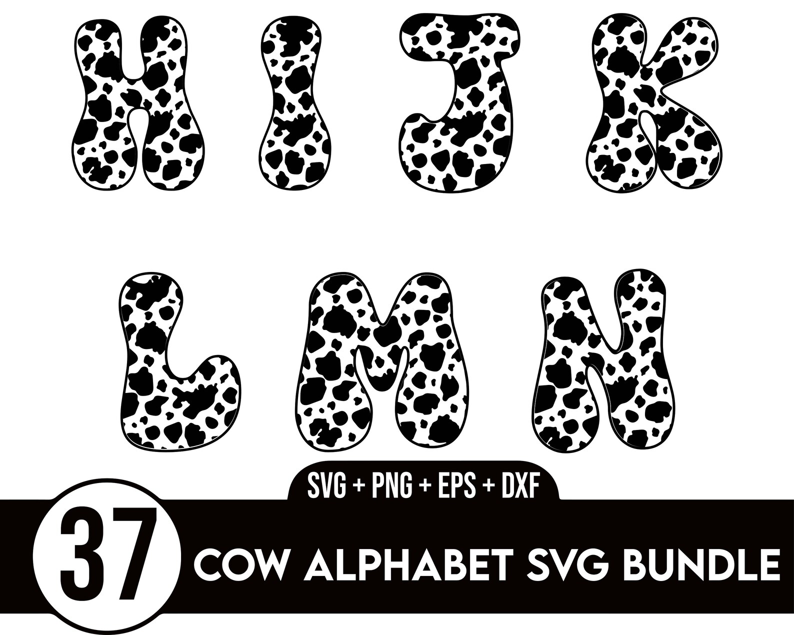 Cow Alphabet SVG Bundle, Cow Numbers Svg, Cow Letters Svg, Birthday Svg ...