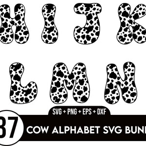 Cow Alphabet SVG Bundle, Cow Numbers Svg, Cow Letters Svg, Birthday Svg ...