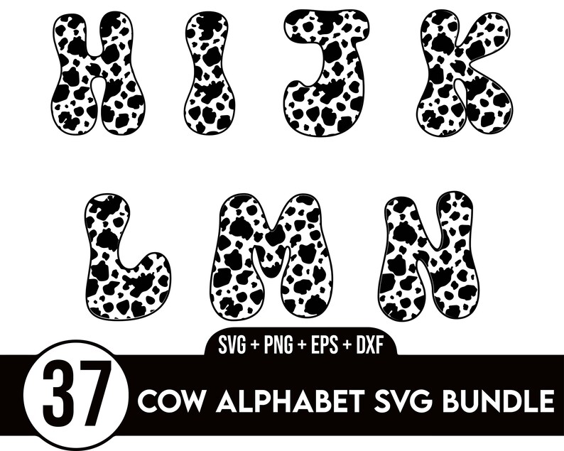 Cow Alphabet SVG Bundle, Cow Numbers Svg, Cow Letters Svg, Birthday Svg ...