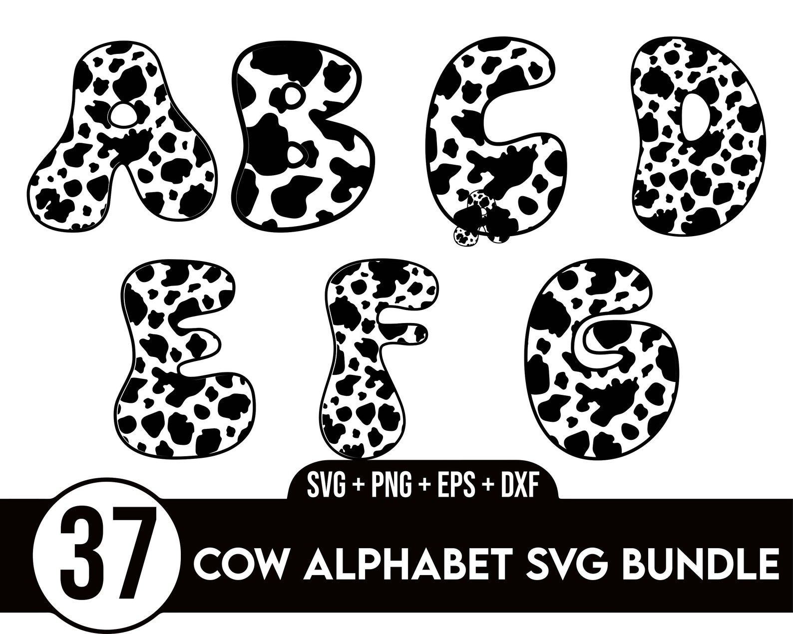 Cow Alphabet SVG Bundle, Cow Numbers Svg, Cow Letters Svg, Birthday Svg ...