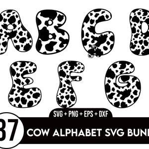 Cow Alphabet SVG Bundle, Cow Numbers Svg, Cow Letters Svg, Birthday Svg ...