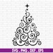 Swirly Christmas Tree SVG, Swirly Tree Silhouette SVG, Christmas Tree ...