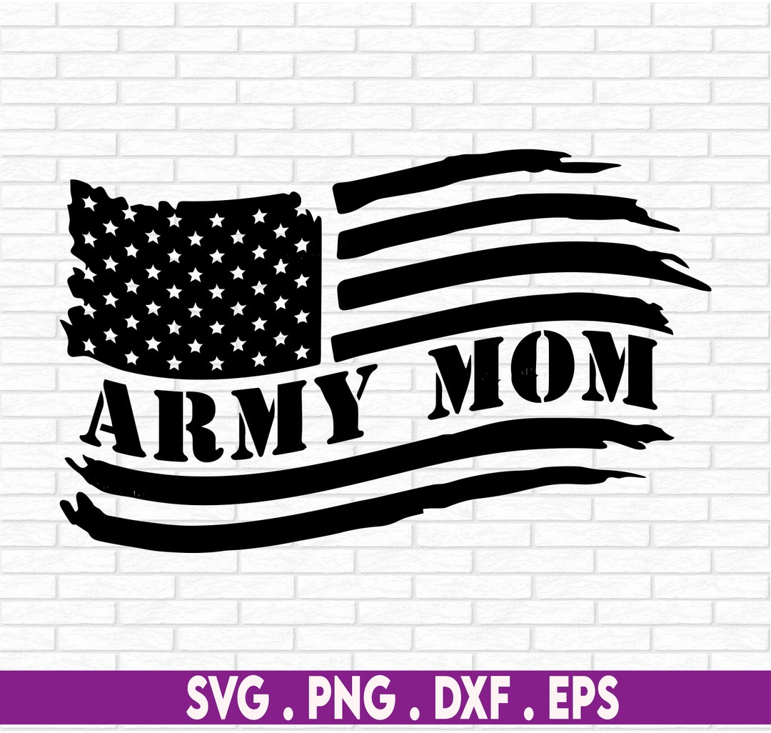 Army Mom Heart Flag Svg, Military Mom Svg, Mom Pride, Svg, Dxf, Jpg ...