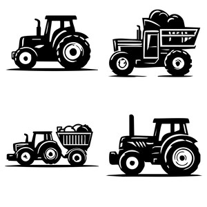 Farm Vehicles SVG Bundle, Farm Tractor Designs, Combine Harvester ...