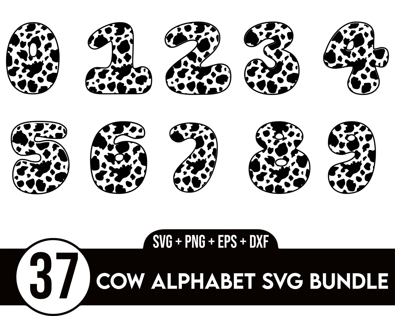 Cow Alphabet SVG Bundle, Cow Numbers Svg, Cow Letters Svg, Birthday Svg ...