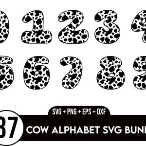 Cow Alphabet SVG Bundle, Cow Numbers Svg, Cow Letters Svg, Birthday Svg ...