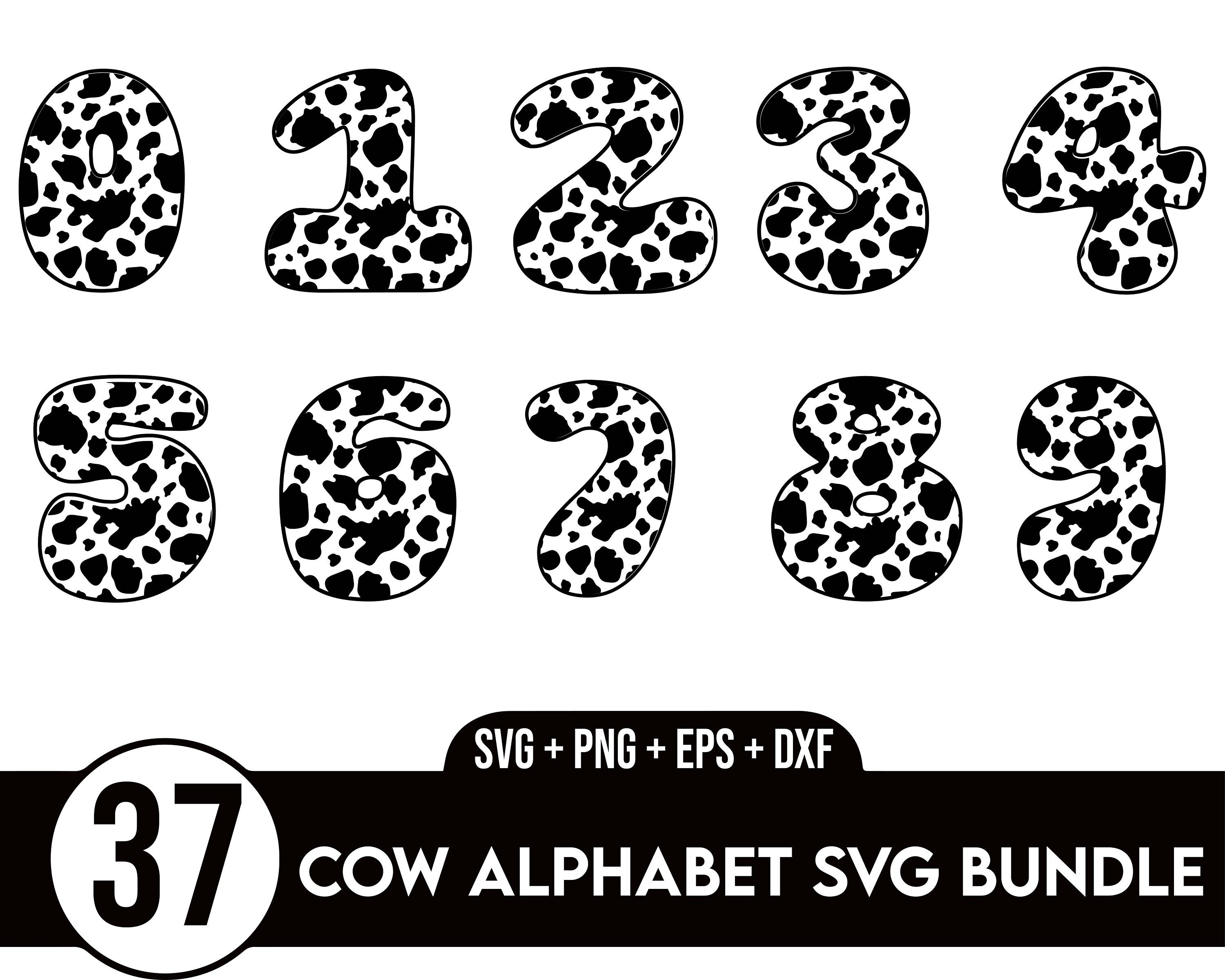 Cow Alphabet SVG Bundle, Cow Numbers Svg, Cow Letters Svg, Birthday Svg ...