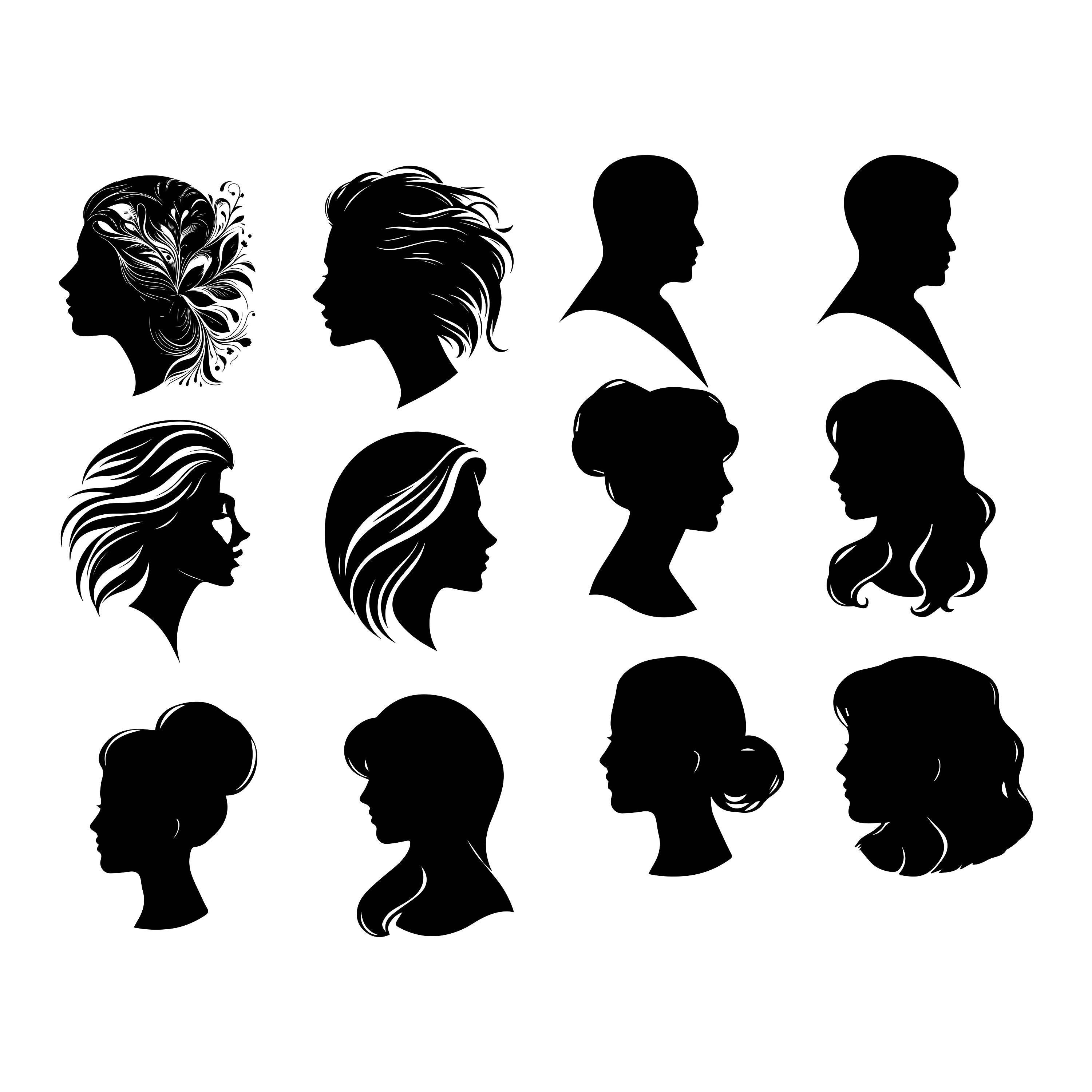 Head Profile Svg Bundle, Human Head, Face Silhouette, People Head ...
