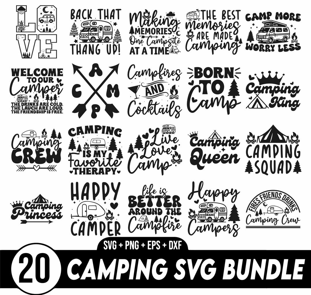 Camping SVG Bundle, Camping SVG Design, Camping Life Svg, Happy Camper ...