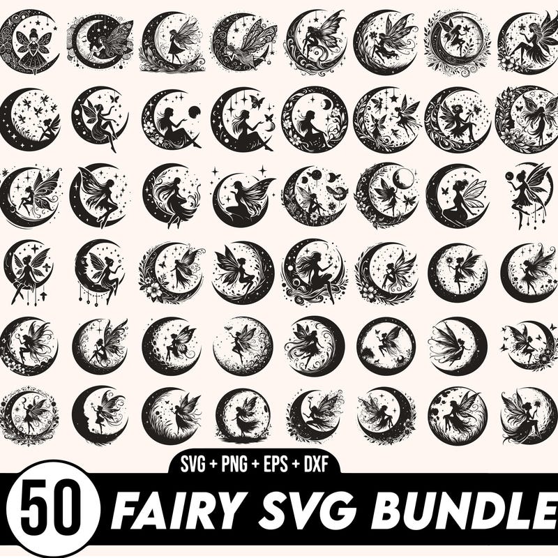 Celestial Fairy Moon Art - Etsy