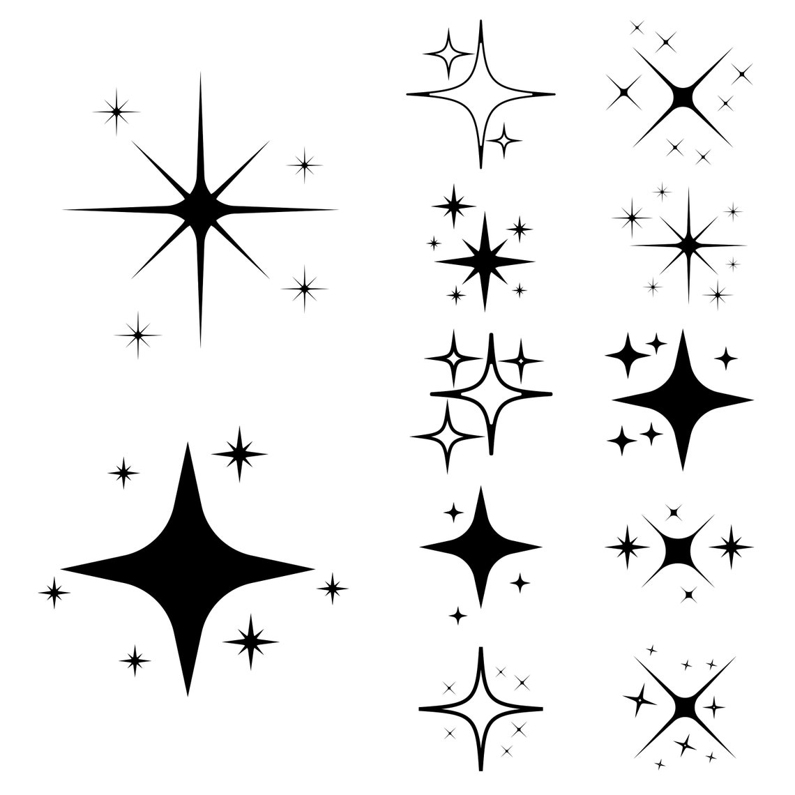 Sparkle Svg Bundle, Star Svg, Sparkle Star Svg, Star Png, Star Clipart, Star Cricut Fİle ...