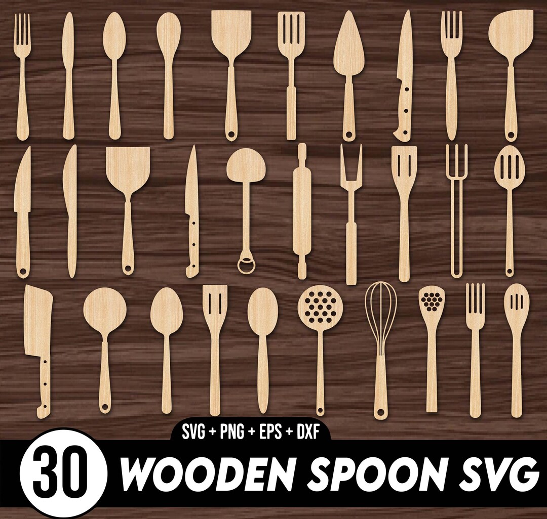 Wooden Spoon SVG Bundle, Cooking Svg, Kitchen Utensils Svg, Kitchen ...