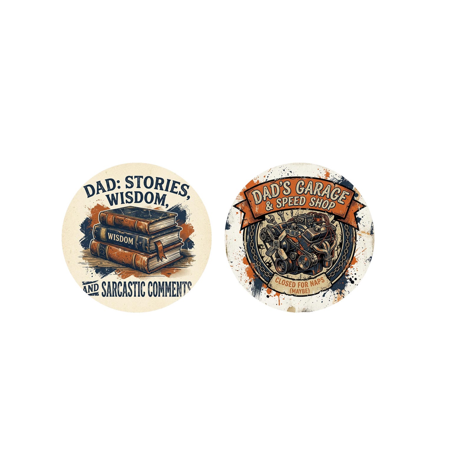 Dad Car Coaster PNG Bundle, Fathers Day Car Coaster Sublimation Design ...