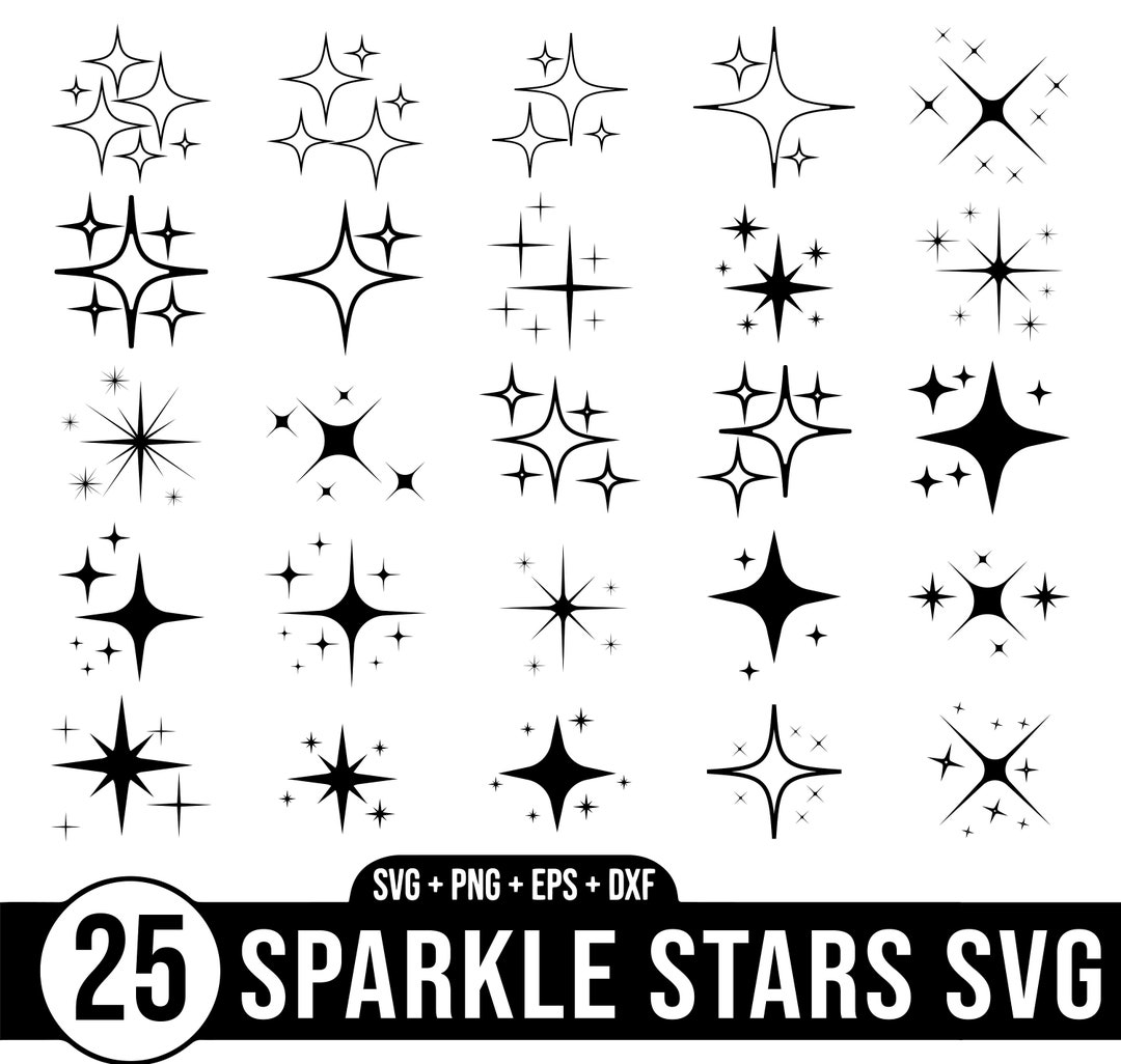 Sparkle Svg Bundle, Star Svg, Sparkle Star Svg, Star Png, Star Clipart, Star Cricut Fİle ...