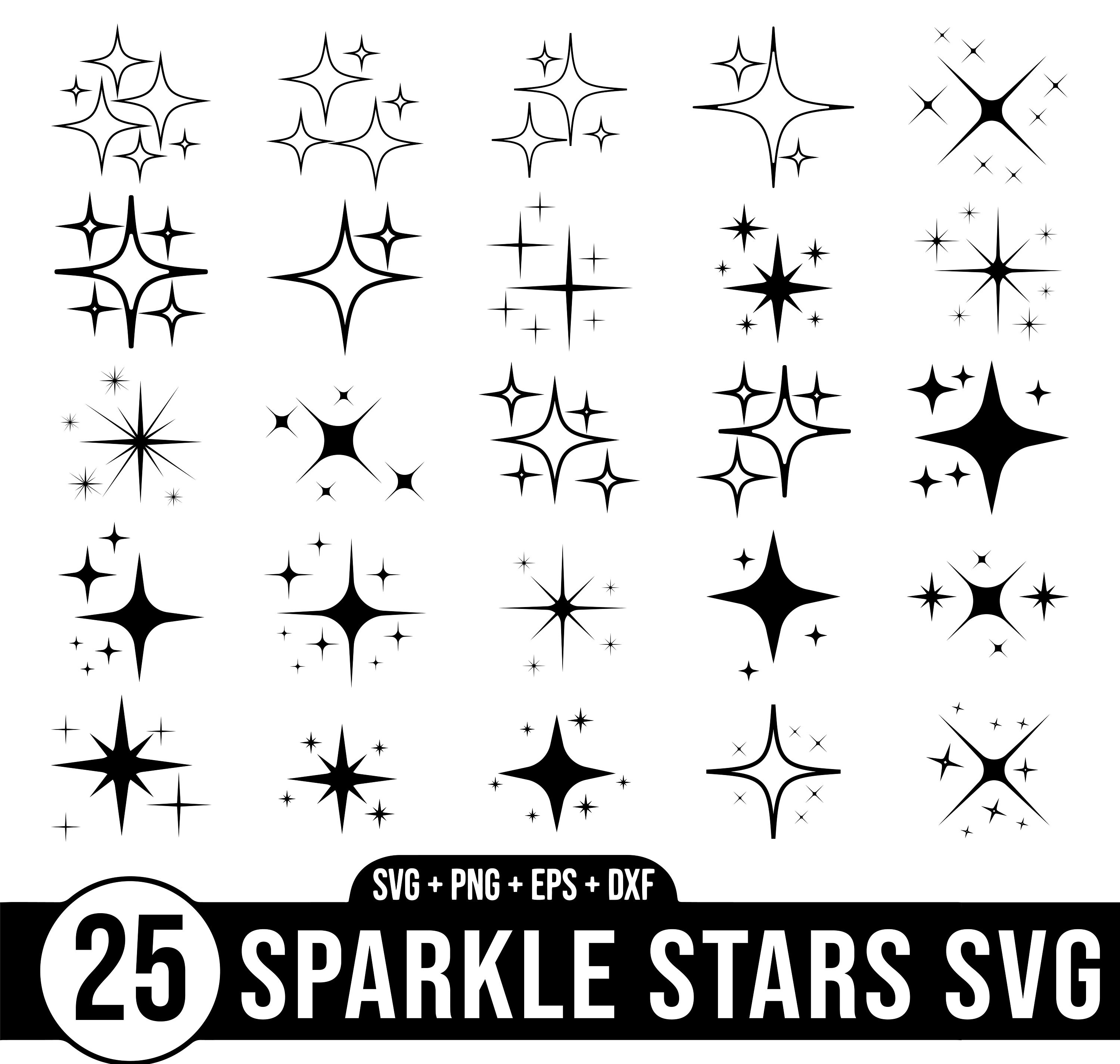 Sparkle Svg Bundle, Star Svg, Sparkle Star Svg, Star Png, Star Clipart, Star Cricut Fİle ...
