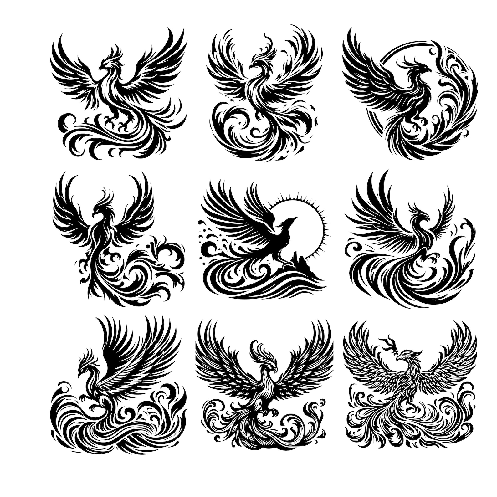 Phoenix SVG Bundle, Phoenix Svg, Phoenix Vector, Phoenix Birds, Phoenix ...